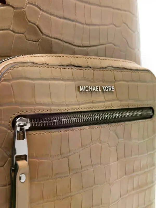 Michael Kors Hudson Embossed Crocodile Effect Backpack
