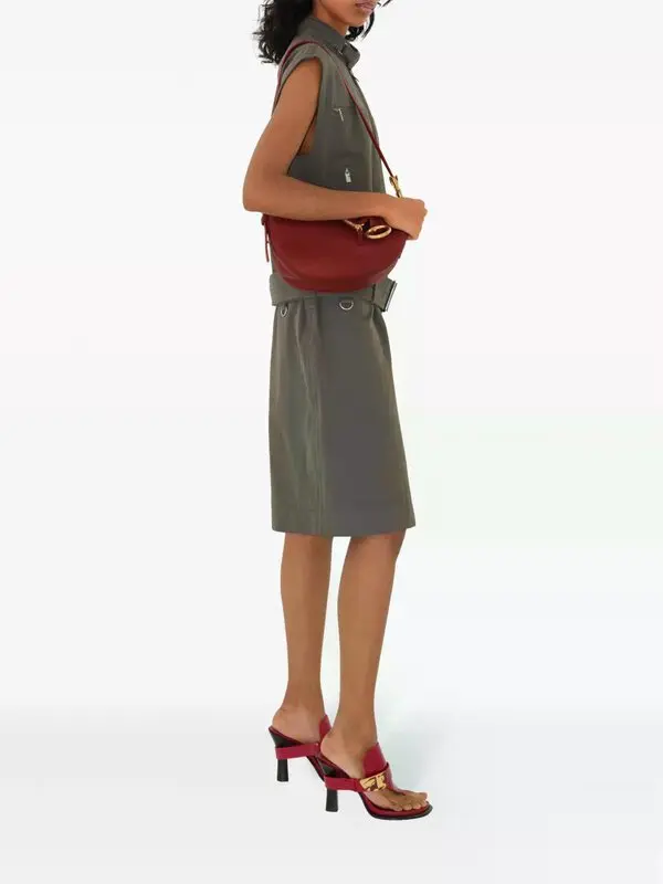Burberry Small Knight Leather Shoulder Bag - Red