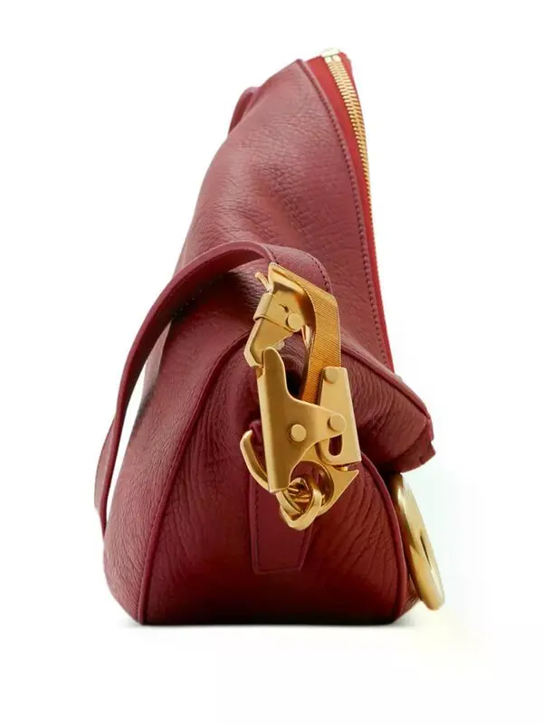 Burberry Small Knight Leather Shoulder Bag - Red