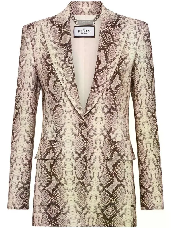 Philipp Plein Python-print Satin Blazer
