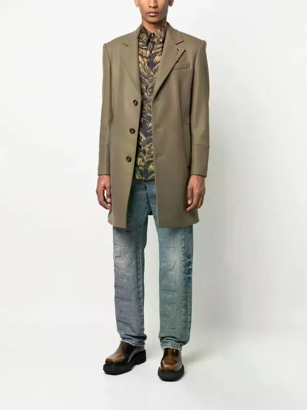 Roberto Cavalli Tiger Tooth Single-breasted Coat