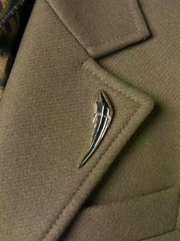 Roberto Cavalli Tiger Tooth Single-breasted Coat