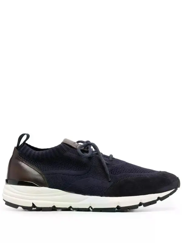 SCAROSSO Knitted-upper Suede Sneakers