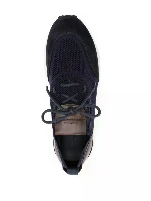 SCAROSSO Knitted-upper Suede Sneakers