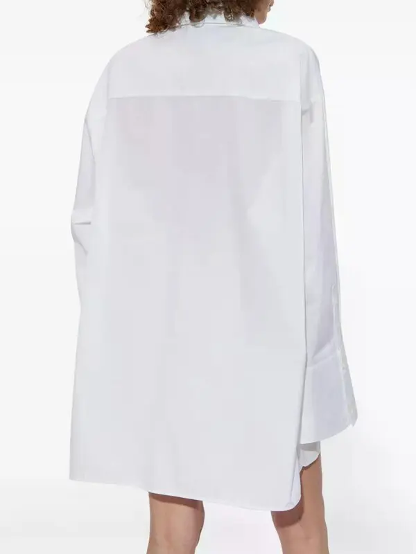 Off-White Embroidered Logo Shirt Dress