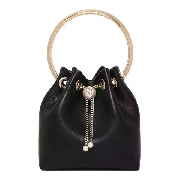 JIMMY CHOO Bon Bon Mini Bag With Metal Bracelet Handle - Black