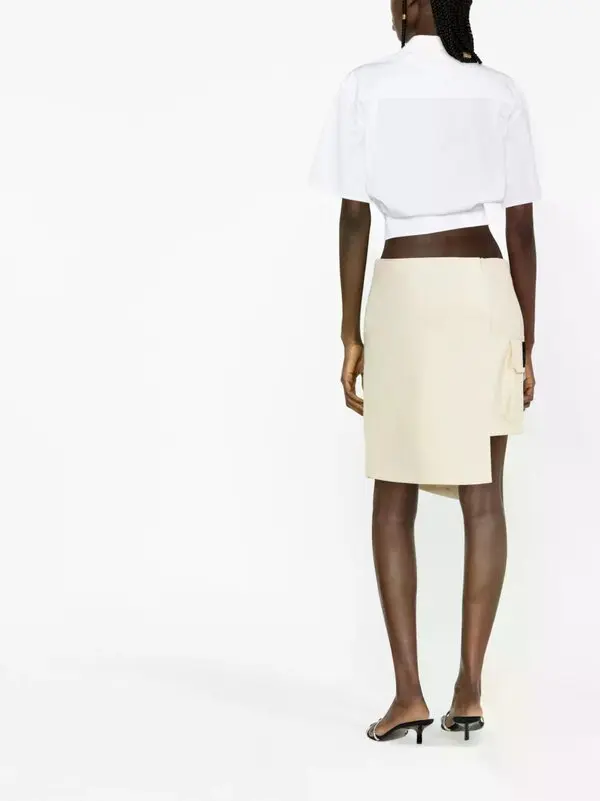 Off-White Asymmetric Wool Mini Skirt