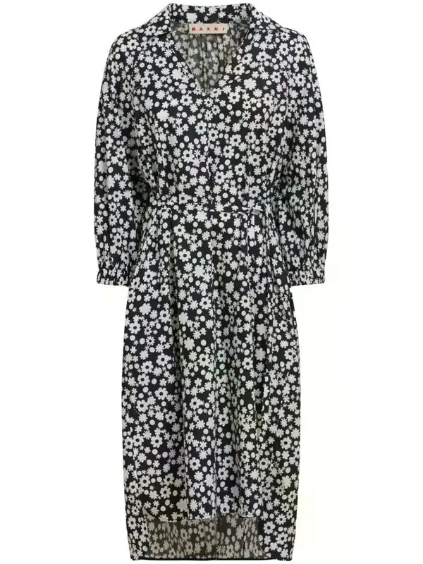 Marni Floral-print Midi Dress