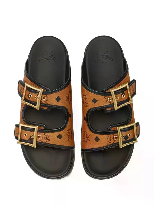 Mcm Visetos Canvas Sandals