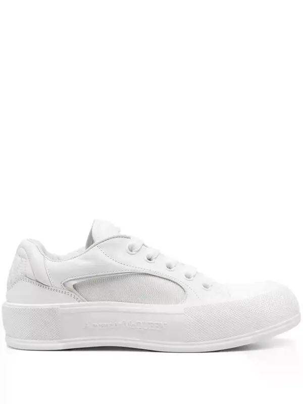 Alexander McQueen Embossed-logo Leather Sneakers