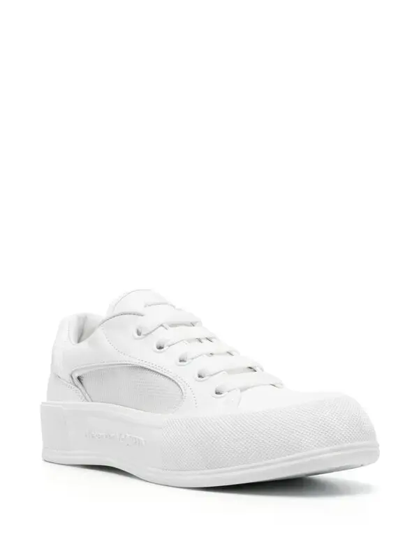 Alexander McQueen Embossed-logo Leather Sneakers