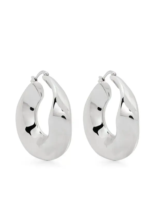 JIL SANDER Sculpted Hoop Earrings - Silver