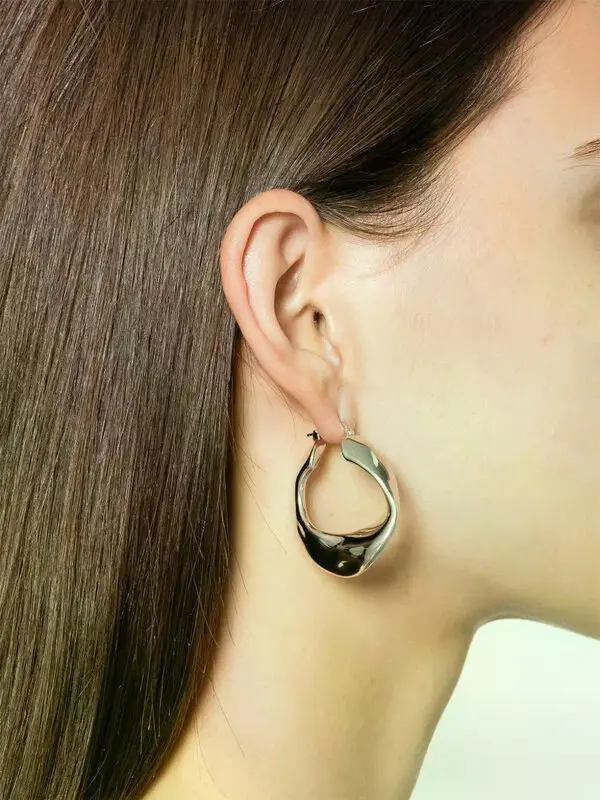 JIL SANDER Sculpted Hoop Earrings