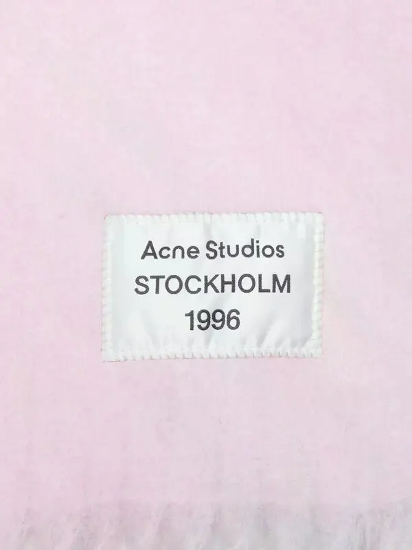 Acne Studios Logo-tag Fringed Scarf - Pink