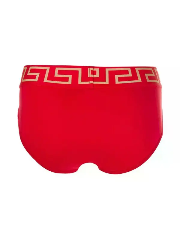 Versace Greca Border Briefs - Red