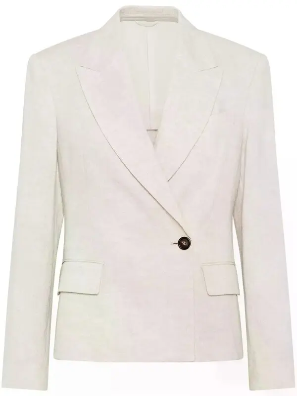 Brunello Cucinelli Monili-embellished Double-breasted Blazer - Neutrals