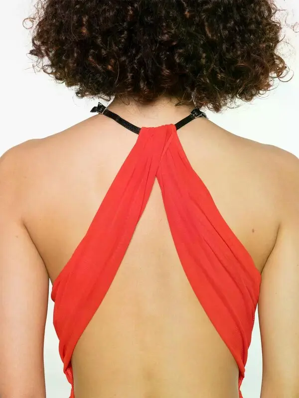 MUGLER Ruched Halterneck Maxi Dress