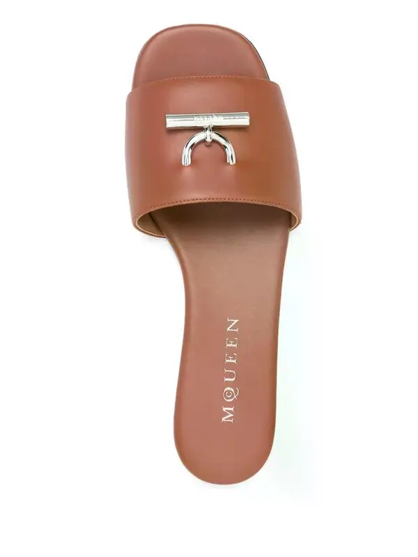 Alexander McQueen T-bar Slides - Brown