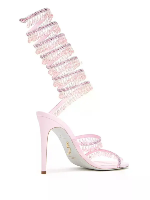 Rene Caovilla 105mm Crystal-embellished Spiral Sandals - Pink