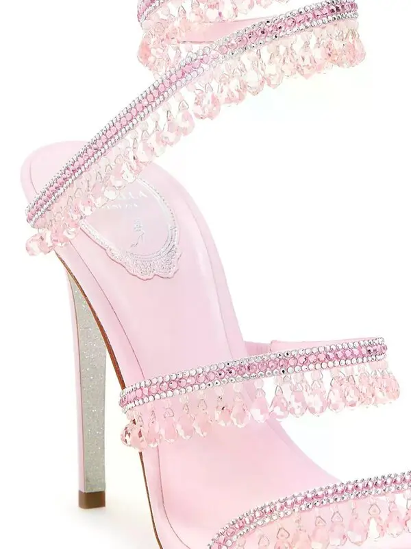 Rene Caovilla 105mm Crystal-embellished Spiral Sandals - Pink