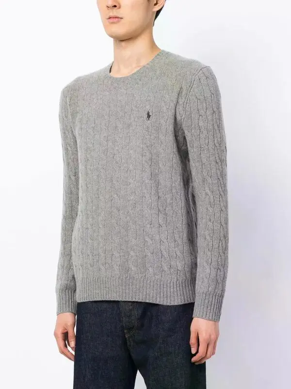 Polo Ralph Lauren Cable Knit Wool-cashmere Sweater - Grey