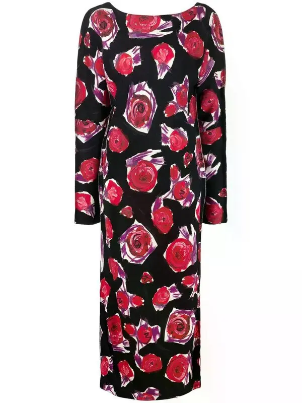 Marni Rose Print Long Dress