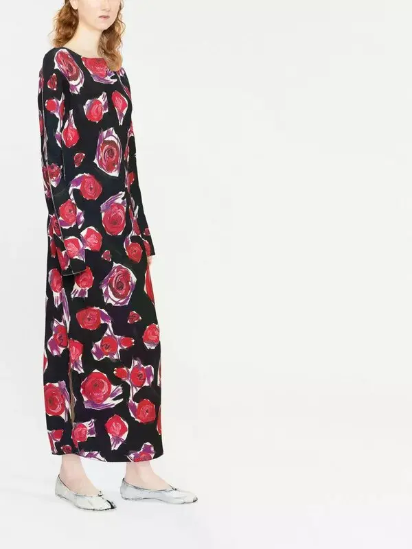 Marni Rose Print Long Dress