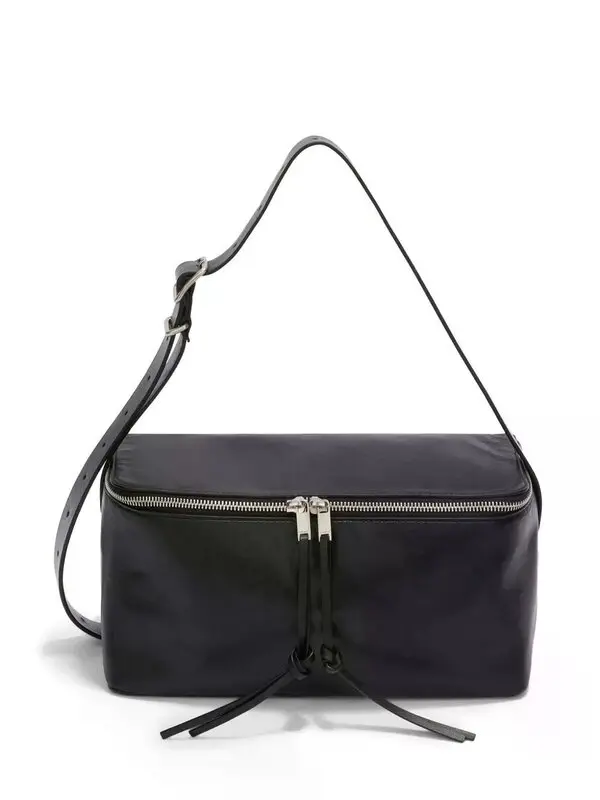 JIL SANDER Leather Shoulder Bag - Black