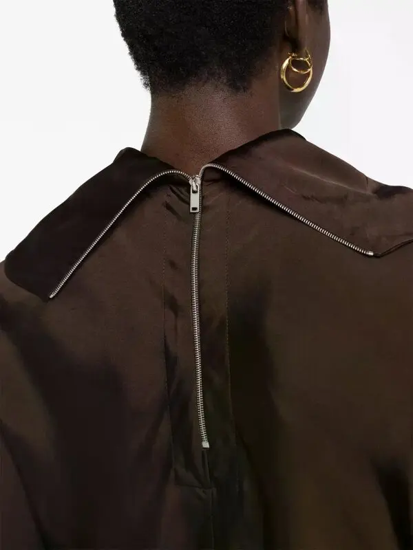 JIL SANDER Draped-neck Long-sleeve Blouse
