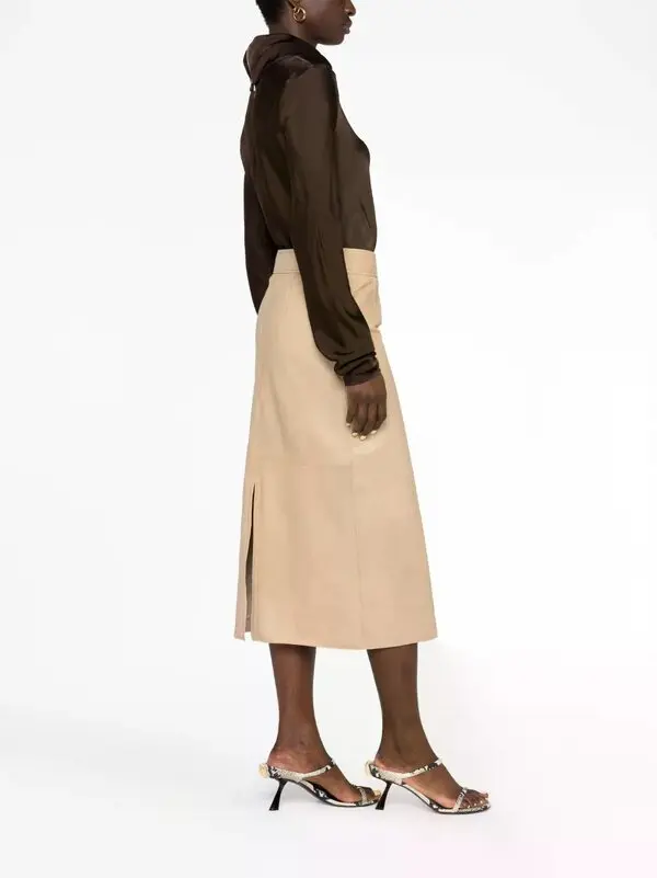 JIL SANDER Draped-neck Long-sleeve Blouse
