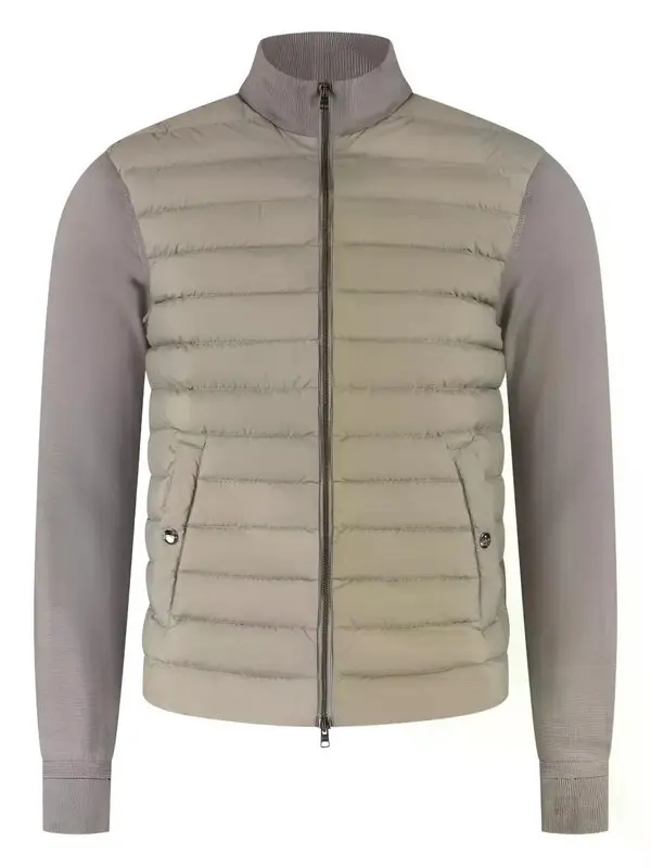 Herno Zip-up Padded-panel Cardigan - Grey