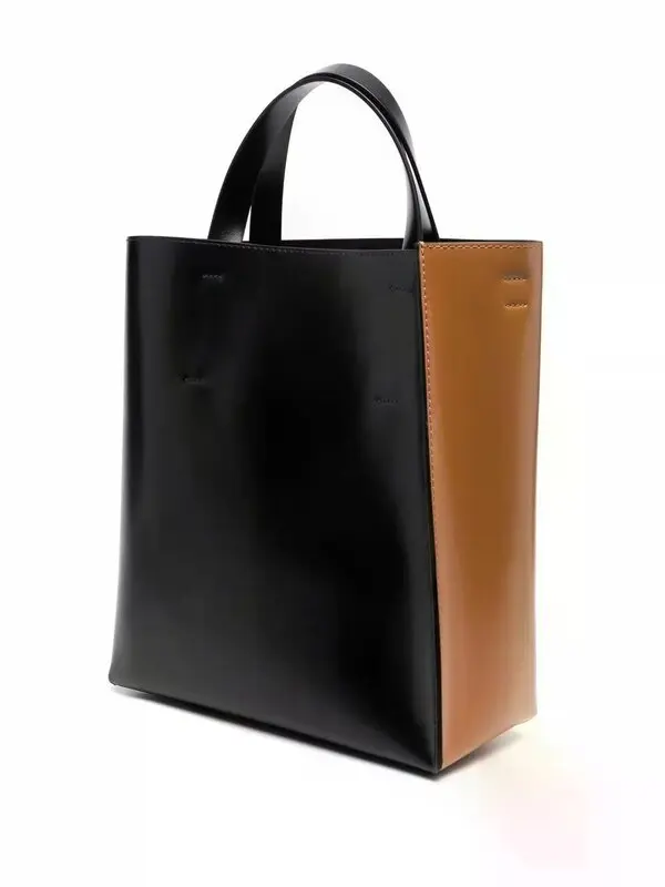 Marni Two-tone Leather Tote Bag - Black