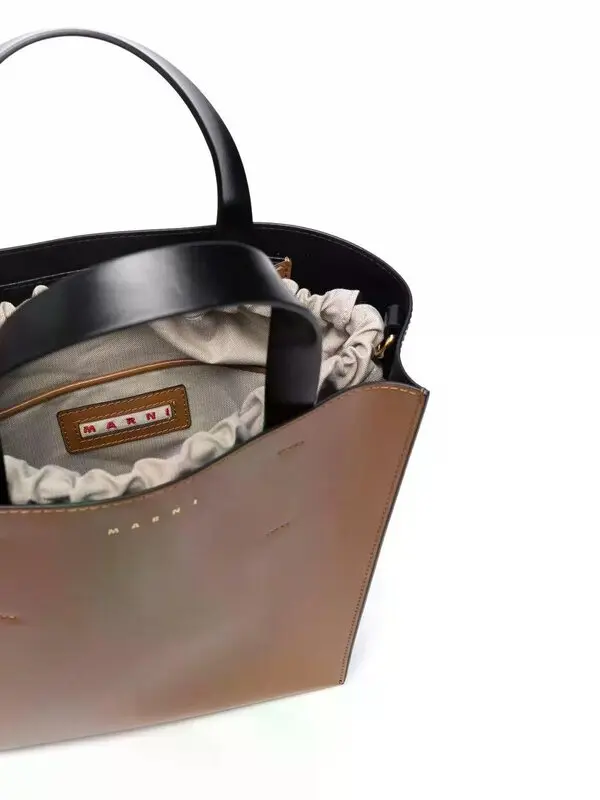 Marni Two-tone Leather Tote Bag - Black