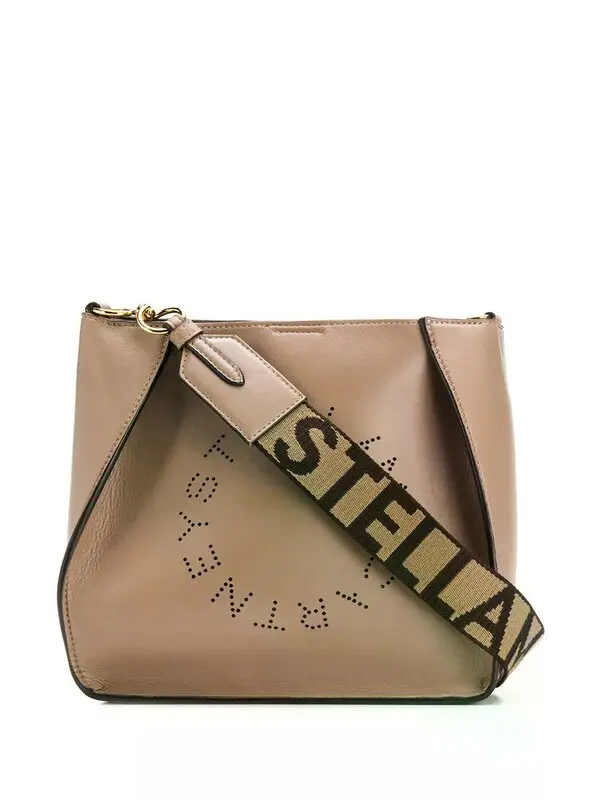 Stella McCartney Perforated Logo Shoulder Bag - Neutrals