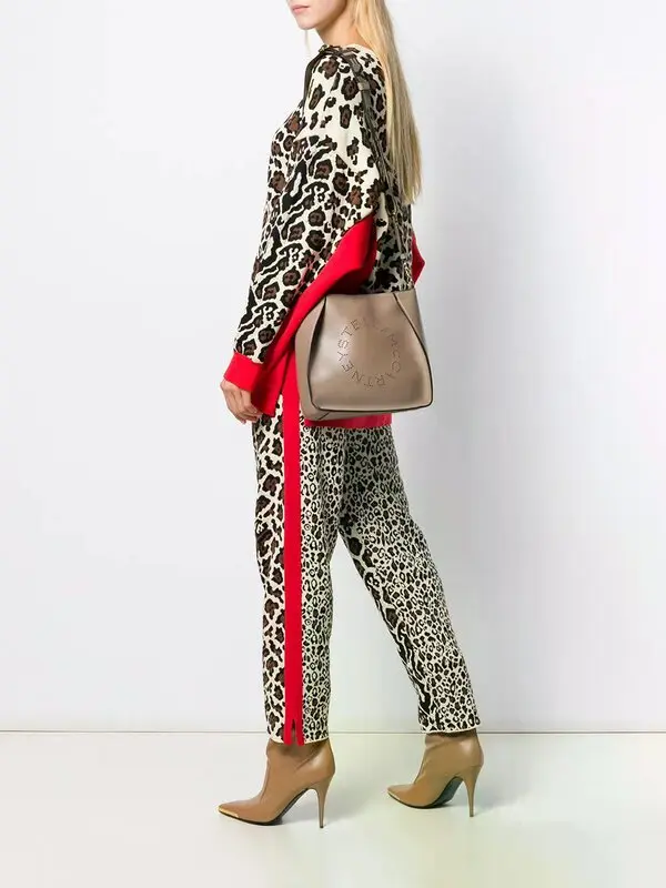 Stella McCartney Perforated Logo Shoulder Bag - Neutrals