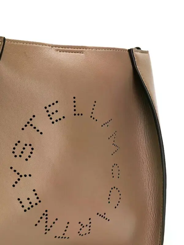 Stella McCartney Perforated Logo Shoulder Bag - Neutrals
