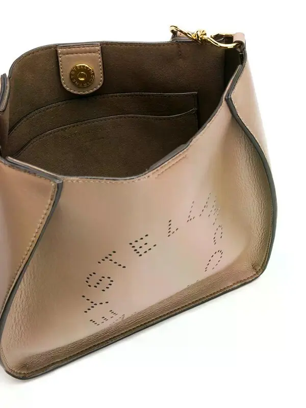 Stella McCartney Perforated Logo Shoulder Bag - Neutrals
