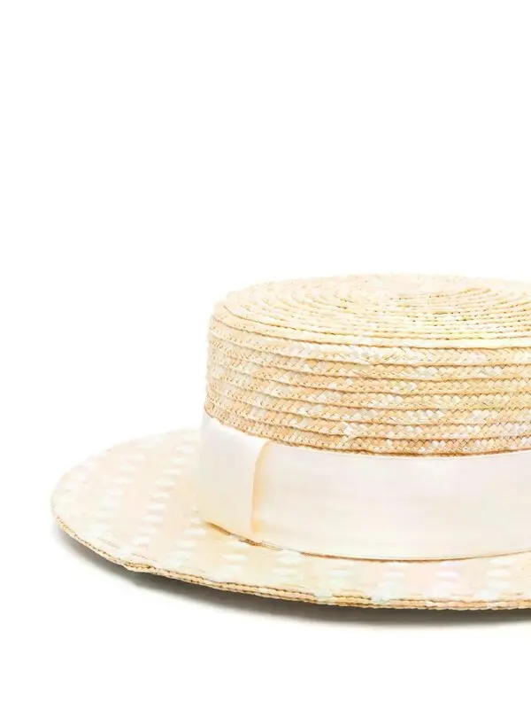 MAISON MICHEL Kiki Straw Canotier Hat