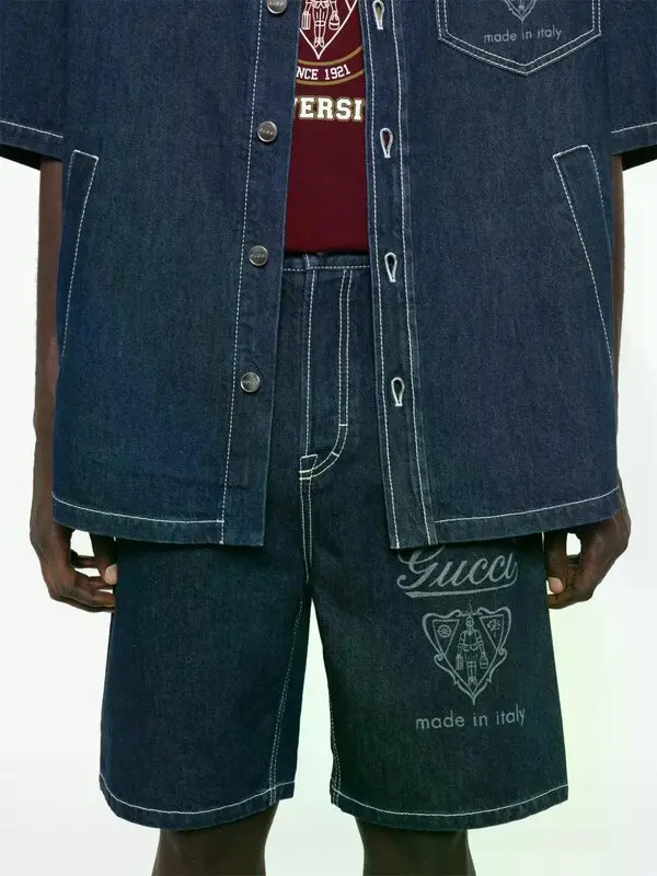 Gucci Lasered Denim Shorts