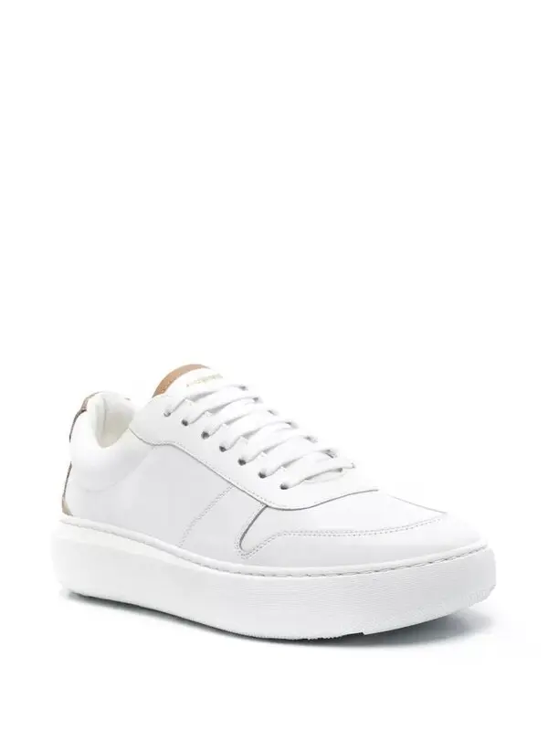 Herno Monogram-heel Leather Sneakers