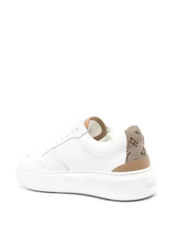 Herno Monogram-heel Leather Sneakers