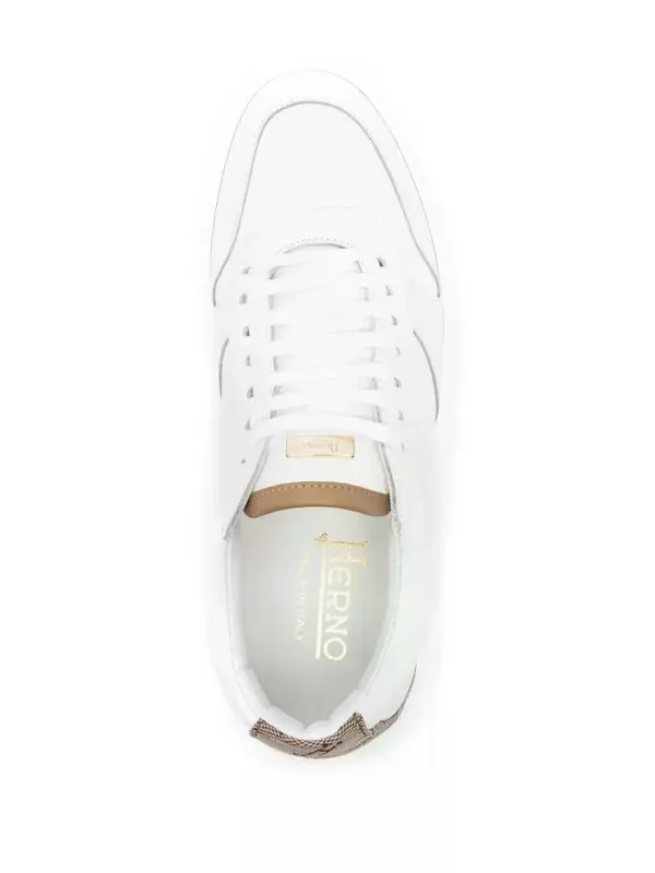 Herno Monogram-heel Leather Sneakers