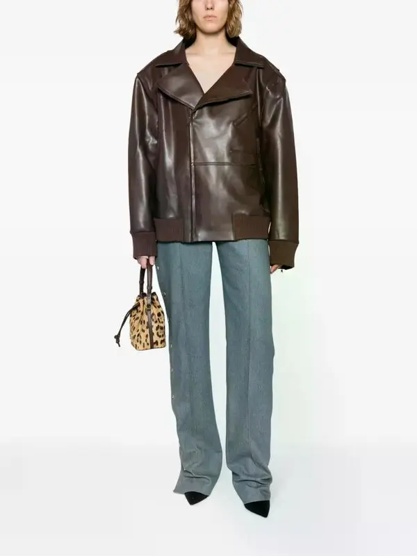 Norma Kamali Oversized Zip-up Biker Jacket