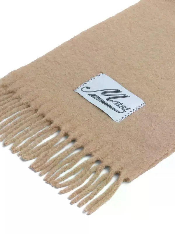 Marni Brushed Alpaca-blend Scarf With Fringes - Neutrals