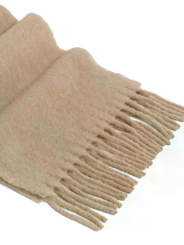 Marni Brushed Alpaca-blend Scarf With Fringes - Neutrals
