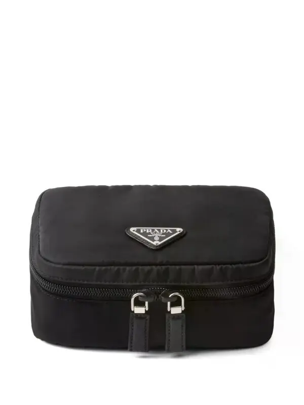 Prada Small Re-nylon Zipper Pouch - Black