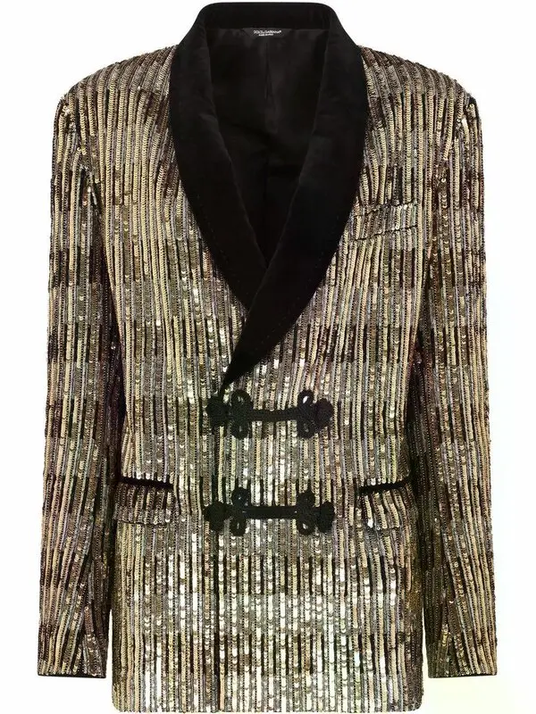 Dolce & Gabbana Sequin-embellished Jacket With Shawl Lapels