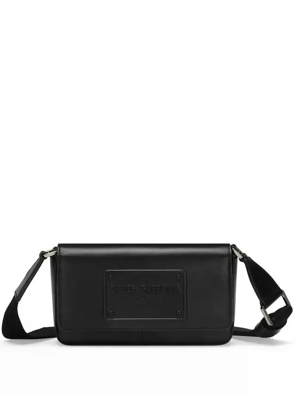 Dolce & Gabbana Logo-embossed Leather Mini Shoulder Bag - Black