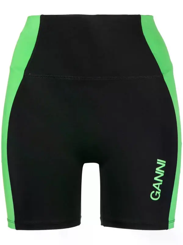 GANNI Active High-waist Cycling Shorts - Black