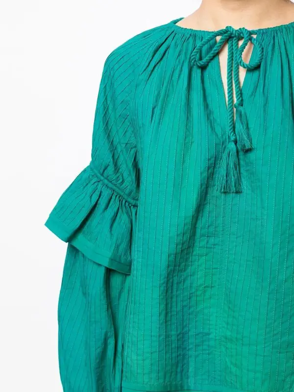 Ulla Johnson Tie-front Puff-sleeve Blouse